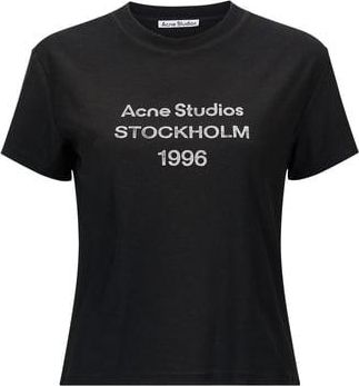 Acne Studios T-shirt &agrave; logo en coton m&eacute;lang&eacute;