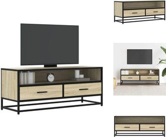 vidaXL Vidaxl - TV-Schrank Sonoma-Eiche 100x34,5x40 cm Holzwerkstoff und Metall - TV-Schrank - TV-Schränke - TV-Möbel - TV-Ständer