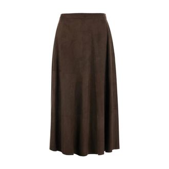 Antonelli Jupe Midi en Daim - Femme - Jupes - Brun - Taille: 36 FR