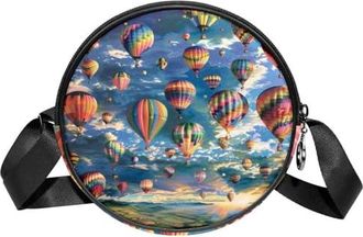 Generic Sac &agrave; bandouli&egrave;re Circle pour femme, petit sac &agrave; bandouli&egrave;re avec fermeture &eacute;clair, bretelles r&eacute;glables, sac &agrave; main rond d&eacute;contract&eacute; pour femmes et fi