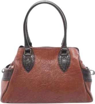 Fendi Sac &agrave; main en cuir Etnico Pre-owned - Femme - Pre-owned - Brun - Taille: ONE Size