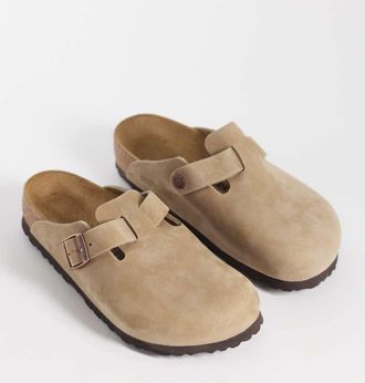 Birkenstock Boston - Sabots en cuir effet huil&eacute; - Tabac-Neutral
