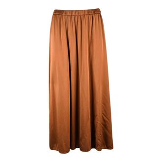 Forte_Forte Gonna Lunga in Satin - - Skirts - Damen - Braun - S
