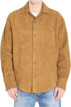 Ami Homme, Vestes, Beige, Taille: S Surchemise boutonn&eacute;e en daim