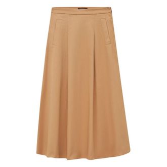 Bugatti Langer A-Linien-Rock mit Falten - - Skirts - Damen - Beige - L