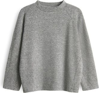 OPUS Damen Dreiviertelarmshirt | SUCOZY Regular Jerseyshirt mit grafischem Muster Easy Grey, 38