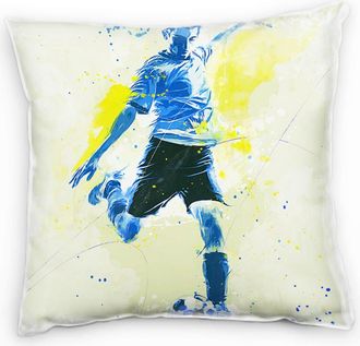 Paul Sinus Art Fussball Deko Kissen Bezug 40x40cm f&uuml;r Couch Sofa Lounge Zierkissen - Dekoration zum Wohlf&uuml;hlen