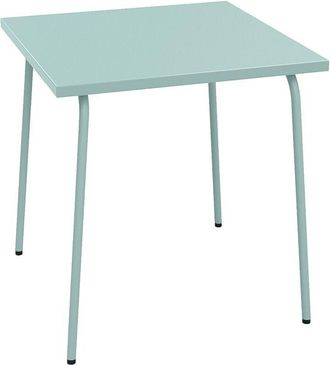 Vente-Unique Table de jardin carr&eacute;e L.70 cm en m&eacute;tal - Vert amande - MIRMANDE de MYLIA