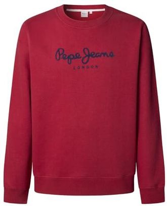 Pepe Jeans London Macbeth Plain Crew Maillot de surv&ecirc;tement, Rouge (Rugby Rouge), L Homme