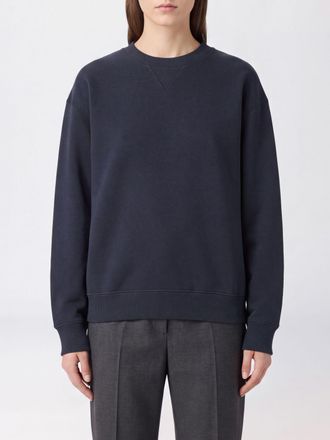 Jil Sander Sweat-shirt &agrave; col rond en coton avec &eacute;paules tombantes et ourlet &eacute;lastiqu&eacute;
