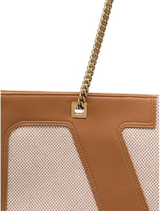 Valentino Garavani VLogo Signature Canvas Shoulder Bag - Brown