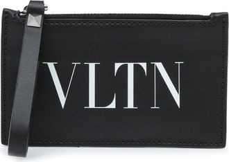 Valentino Garavani Portemonnaie - Leather VLTN Zip Card Holder - Gr. unisize - in Schwarz - für Damen