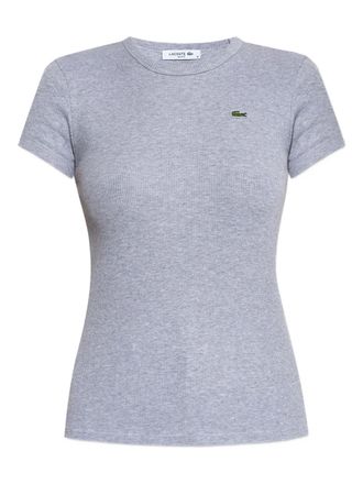 Lacoste t-shirt c&ocirc;tel&eacute; &agrave; encolure ras du cou - Gris