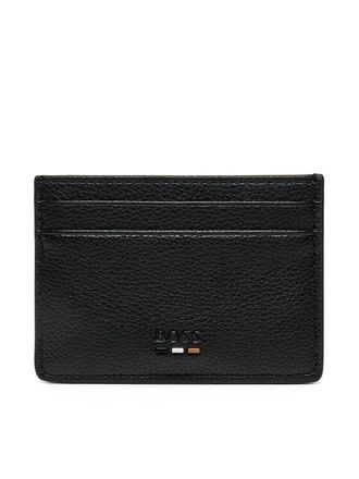 HUGO BOSS Kreditkartenetui Grained faux-leather card holder with signature details 50536513 Schwarz