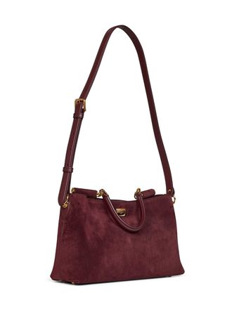 Dolce & Gabbana Womens Handbag Vittoria Burgundy Calf Leather Handbags Hand Bags