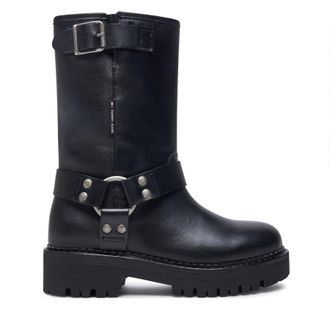 Tommy Jeans Stiefeletten Tommy Jeans Tjw Urban Biker Boot Leather EN0EN02728 Schwarz