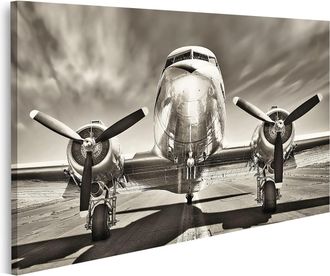 Islandburner Prime Bild auf Leinwand Retro Propeller Flugzeug Maschine Wandbild Poster Kunstdruck Bilder