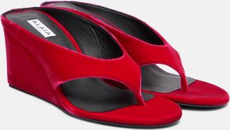 Alaia Alaïa Wedge-Sandalen Cube 75 aus Samt