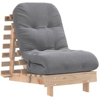 vidaXL Vidaxl - Canap&eacute;-lit futon avec matelas 60x206x11 cm bois massif de pin 832803