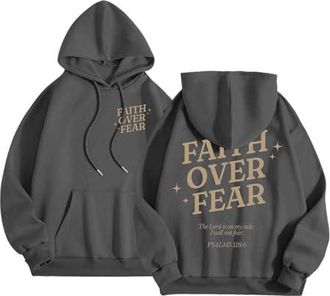 Generic Christian Faith Over Fear Sweats &agrave; capuche en coton pour femme confortable &agrave; capuche J&eacute;sus Beach Pullover V&ecirc;tements I Love Jesus Fashion Anime Casual 