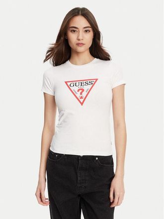 Guess T-Shirt W4YI04 J1314 Wei&szlig; Regular Fit