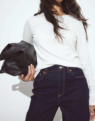 NA-KD Jean droit &agrave; taille haute - Brut d&eacute;lav&eacute;-Bleu