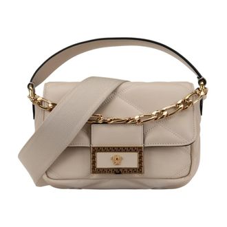 Versace Gepolsterte Leder-Schultertasche mit Magnetverschluss - - Bags - Damen - Wei&szlig; - ONE SIZE
