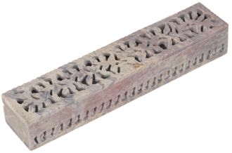 Guru Shop Specksteinschachtel, Handgefertigte Box aus Speckstein, Potpourrie Aufbewahrung - Ranke 2, 4x5x26 cm