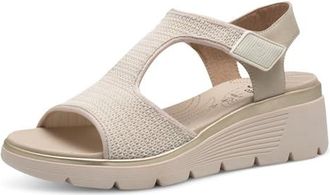 Jana Coshy sandales femme plates avec fermeture velcro confortables, Beige, 39 EU