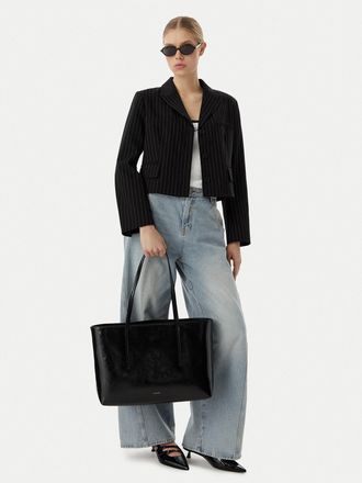 Calvin Klein Handtasche Calvin Klein Foil Logo Glossy LV04F3537G Schwarz