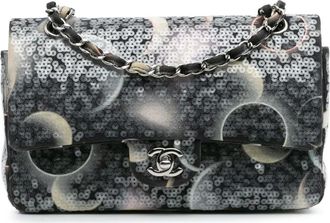 Chanel sac porté épaule médium à sequins (2018) - Noir