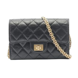 Chanel Sac bandouli&egrave;re mini 2.55 Matelass&eacute; en agneau Pre-owned - Femme - Pre-owned - Noir - Taille: ONE Size