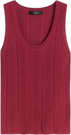 Max Mara Femme, Tops, Rouge, Taille: 42 FR Wkdcose Sleeveless Knit Top