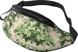 Generic Multifunktionale G&uuml;rteltasche Gr&uuml;ner Tarnmuster Lauftasche G&uuml;rteltasche Handytasche Tasche F&uuml;r Reisen Wandern Sport 14X35Cm