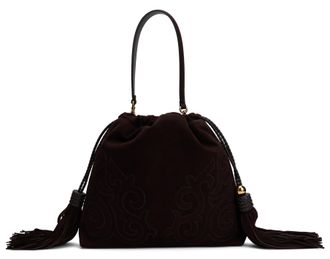 Etro Womens Leather Handbag With Tassels Brown Handbags Hand Bags