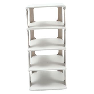 TOPBATHY Platzsparendes Mehrschichtiges Schuhregal Wei&szlig; Kompakter Schuhaufbewahrer f&uuml;r Flur und Eingangsbereich Stapelbarer Organizer f&uuml;r Mehrere Schuhe Elegan