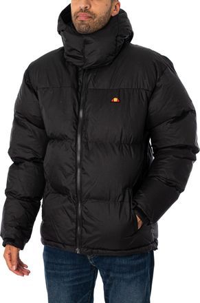 Ellesse Herren Winterjacke - Dappiani, wattiert, Kapuze, Zipper, Logo, uni Schwarz XL