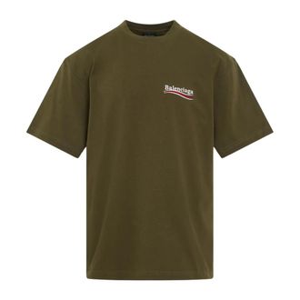 Balenciaga Logo Print T-Shirt - - Tops - Herren - Gr&uuml;n - 2XS