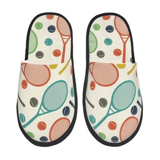 Generic Accueil Pantoufles Raquette Et Balle De Tennis Doux Pantoufles De Maison Chaud Chausson Hotel Pour Automne Voyage H&ocirc;tel M