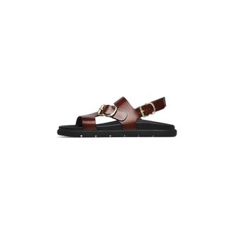 Loriblu Femme, Chaussures, Brun, Taille: 35 EU Sandales Plates en Veau Bross&eacute;