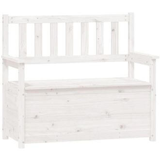 vidaXL Vidaxl - Banc Blanc 112,5x51,5x96,5 cm Bois de pin massif