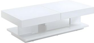 Vente-Unique Vente-unique - Table basse aramis avec rangements - mdf laqué blanc