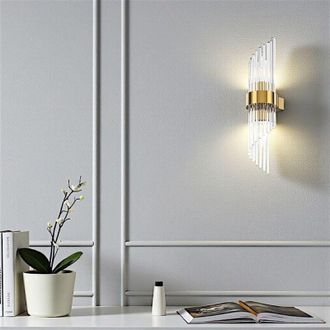Pier Import Applique murale Art D&eacute;co - verre cannel&eacute; et dor&eacute; ELMA