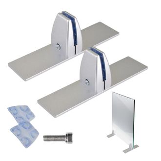 Generico Kaminschirmst&auml;nder, 2 St&uuml;ck, robust, Halterung mit verstellbaren Clips | Paneel-Fu&szlig;halterungen f&uuml;r den Innenbereich, Sichtschutz, kaltes Wetter, Urlau