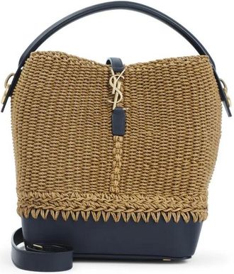 Saint Laurent Hobo Bags - Raffia And Leather Shoulder Bag With Detachable St - Gr. unisize - in Braun - f&uuml;r Damen