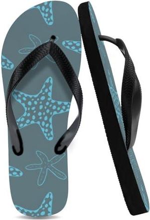 Generic Tongs unisexes pour homme, pantoufles de salle de bain, tongs d&eacute;t&eacute; pour femme, cadeaux pour papa, &Eacute;toiles de mer vertes, XX-Large
