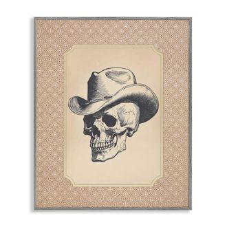 Stupell Industries Arlington Prints Giclée-Kunst, Vintage-Stil, Cowboy-Schädel, gerahmt, Schwarz, 50,8 x 40,6 cm