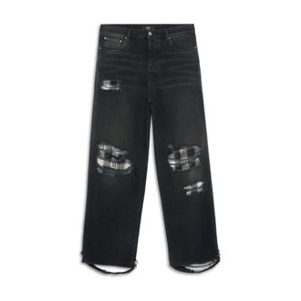Amiri Flannel Repair Baggy Jean - - Jeans - Herren - Schwarzk - W32