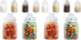 Relaxdays Vorratsgl&auml;ser 6er Set, 1000 ml, Deckel, f&uuml;r Lebensmittel in K&uuml;che, Hochzeit Candy Bar Zubeh&ouml;r, luftdicht, klar (Packung mit 2)