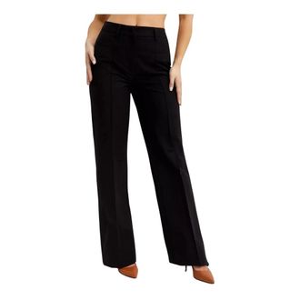 Fay Schwarze Baumwollhose mit weitem Bein - - Trousers - Damen - Schwarzk - XL